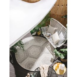 benuta Nest In- & Outdoor-Teppich Bronco Grau &oslash; 160 cm - Teppich f&uuml;r Balkon, Terrasse & Garten