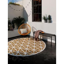 benuta Pop In- & Outdoor-Teppich Orion Gelb &oslash; 200 cm - Teppich f&uuml;r Balkon, Terrasse & Garten