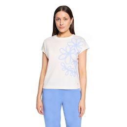BETTY & CO T-Shirt BETTY & CO "Damen mit Applikation", Damen, Gr. 36, rohwei&szlig;, Sweatware, Obermaterial: 100% Baumwolle, loose fit normal, Rundhals, Shirts T-Shirt
