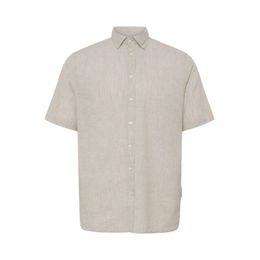 Kurzarmhemd Casual Friday "Kurzarmhemd CFAton", Herren, Gr. 3XL, N-Gr, grau (plaza taupe melange), Obermaterial: 100% Leinen LI., Hemden