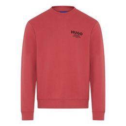 Sweatshirt Hugo "Nespon", Herren, Gr. L, rot (medium rot615), Sweatware, Obermaterial: 100% Baumwolle, unifarben, regular fit normal, Rundhals, B&uuml;ndchen, Sweatshirts Sweatshirt, Rundhalsausschnitt, Regular Fit, reine Baumwolle