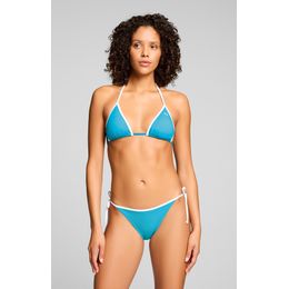 Triangel-Bikini-Top Puma "Puma SWIM WOMEN TRIANGLE TOP", Damen, Gr. XL, N-Gr, luminous blau, Obermaterial: 80% Polyamid, 20% Elasthan, Bikini-Oberteile, zum Binden, Neckholder