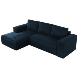 ECKSOFA TRENTINO L Dunkelblau Velvet - Links