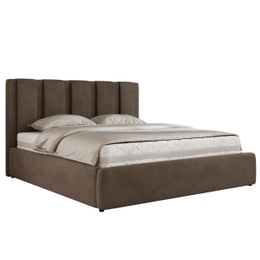 POLSTERBETT SAVINO CLASSIC 180/200 - Braun Velvet - Schaum-Matratze