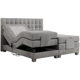 BOXBETT ELEKTRO 140/200 Hellgrau Velvet - H4