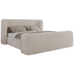 POLSTERBETT EMORA CLASSIC DUO 160/200 - Beige Cord - Schaum-Matratze