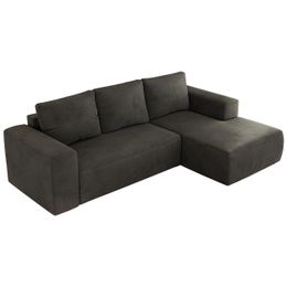ECKSOFA TRENTINO L Dunkelgrau Velvet - Rechts
