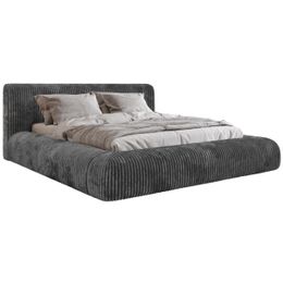 POLSTERBETT TILBEA CLASSIC 160/200 - Grau Cordstoff - Pocket-Matratze