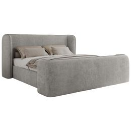 POLSTERBETT EMORA CLASSIC DUO 140/200 - Hellgrau Strukture - Schaum-Matratze