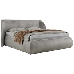 POLSTERBETT CAELA CLASSIC 140/200 - Hellgrau Velvet - Schaum-Matratze