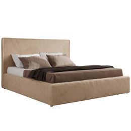 POLSTERBETT CORIVO CLASSIC 180/200 - Beige Pl&uuml;sch - Schaum-Matratze