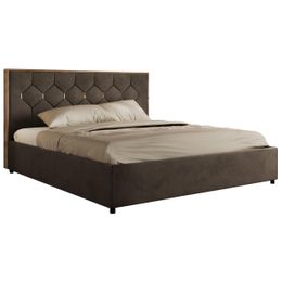 POLSTERBETT LARINO CLASSIC 160/200 - Braun Velvet - Schaum-Matratze