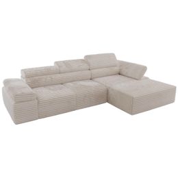ECKSOFA RILASSO L Beige Cord - rechts
