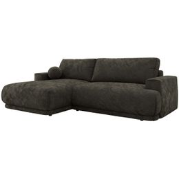 ECKSCHLAFSOFA RINA L Dunkelgrau Schenille glatt - links