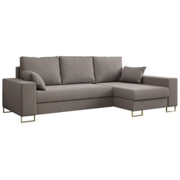 ECKSOFA Dorian Velvet Hellbraun