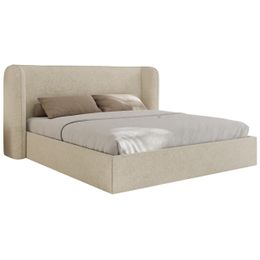 POLSTERBETT EMORA CLASSIC 160/200 - Creme Strukture - Schaum-Matratze