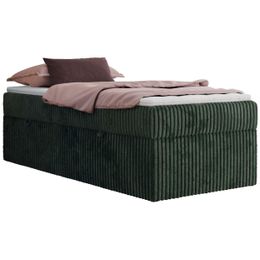 BOXBETT ZERO 90/200 - Dunkelgr&uuml;n Cord - H3 - Topper T25