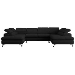 WOHNLANDSCHAFT PETER U Boucle Schwarz