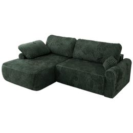 ECKSCHLAFSOFA CUBO L Gr&uuml;n Cord - links