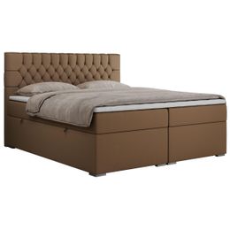 BOXBETT PERA 160/200 Braun Kunstleder - H4