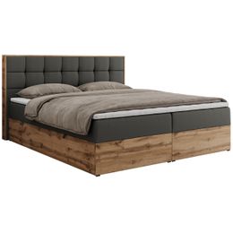 BOXBETT ALBERO 1 - 120/200 Dunkelgrau Kunstleder - H4