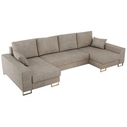WOHNLANDSCHAFT DORIAN U Struktur Beige
