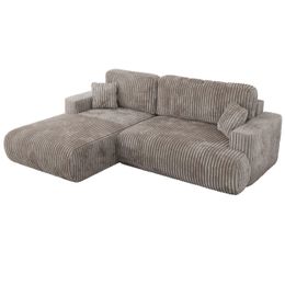 ECKSOFA OVO L Hellbraun Cord - Links Seite