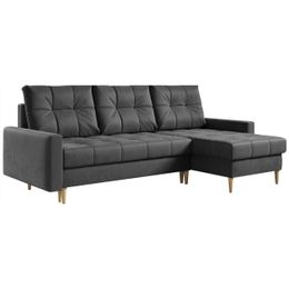 ECKSOFA Astra Grau Velvet