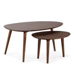 COUCH-/BEISTELLTISCH-SET Eclipse Walnussfarbe
