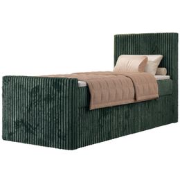 BOXBETT TILIANO DUO 90/200 - Dunkelgr&uuml;n Cord - H4 - Topper T25 - Rechts Seite