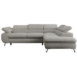 ECKSOFA PETER L Hellgrau Boucle - Rechts Seite