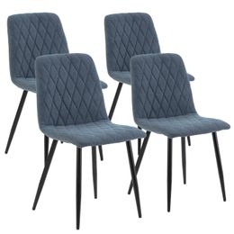 STUHL 4er-Set Abril blauer Stoff