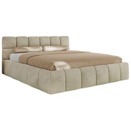 POLSTERBETT NIRA CLASSIC 180/200 - Beige Velvet - Schaum-Matratze