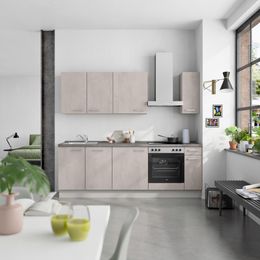 Nobilia K&uuml;chenblock Riva Low m. Ger&auml;ten Grau