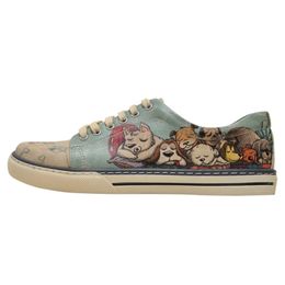 Sneaker DOGO "Classic Schn&uuml;rsneaker Sleeping Dogs Damen Sneaker", Damen, Gr. 40, Normalschaft, beige (natur), Lederimitat, Schuhe Skaterschuh Sneaker low, Handgefertigt