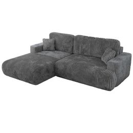 ECKSOFA OVO L Dunkelgrau Cord - Links Seite
