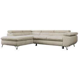 ECKSOFA PEDRO L Beige Velvet - Links Seite