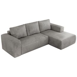 ECKSOFA TRENTINO L Hellgrau Velvet - Rechts