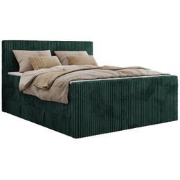 BOXSPRINGBETT TILIANO KING DUO 180/200 - Dunkelgr&uuml;n Cord - H4
