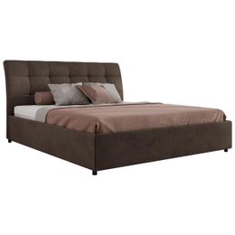 POLSTERBETT GALA CLASSIC 140/200 - Braun Velvet - Pocket-Matratze