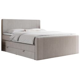 BOXSPRINGBETT KING DOREN 200/200 Beige Struktur - H3