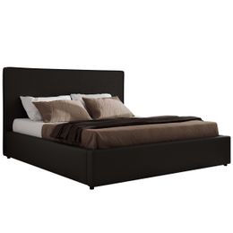 POLSTERBETT CORIVO CLASSIC 200/200 - Schwarz Kunstleder - Schaum-Matratze