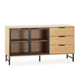 SIDEBOARD Isis 2 Metallt&uuml;ren 3 Schubladen