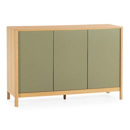 SIDEBOARD Nassau 3 t&uuml;ren Eichenfarbe/gr&uuml;n