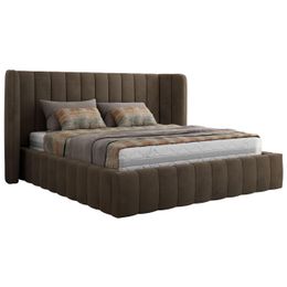 POLSTERBETT GOLETTA CLASSIC 160/200 - Braun Velvet - Schaum-Matratze