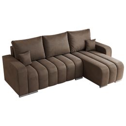ECKSOFA KIRASSO L Braun Velvet