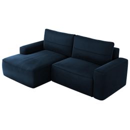ECKSOFA BELLUNO L Dunkelblau Velvet - Links