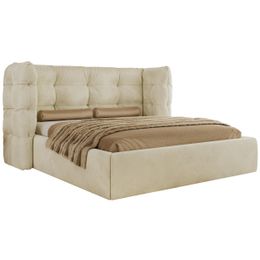 POLSTERBETT FLONELLE CLASSIC 180/200 - Creme Velvet - Schaum-Matratze