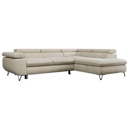 ECKSOFA PEDRO L Beige Velvet - Rechts Seite