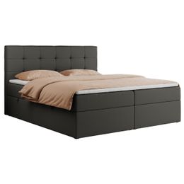BOXBETT CENTO 120/200 Dunkelgrau Kunstleder - H4